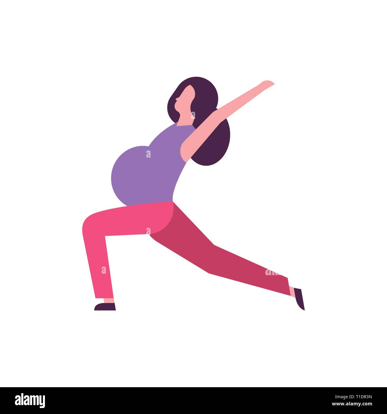 pregnant woman doing yoga exercises girl working out fitness pregnancy ...