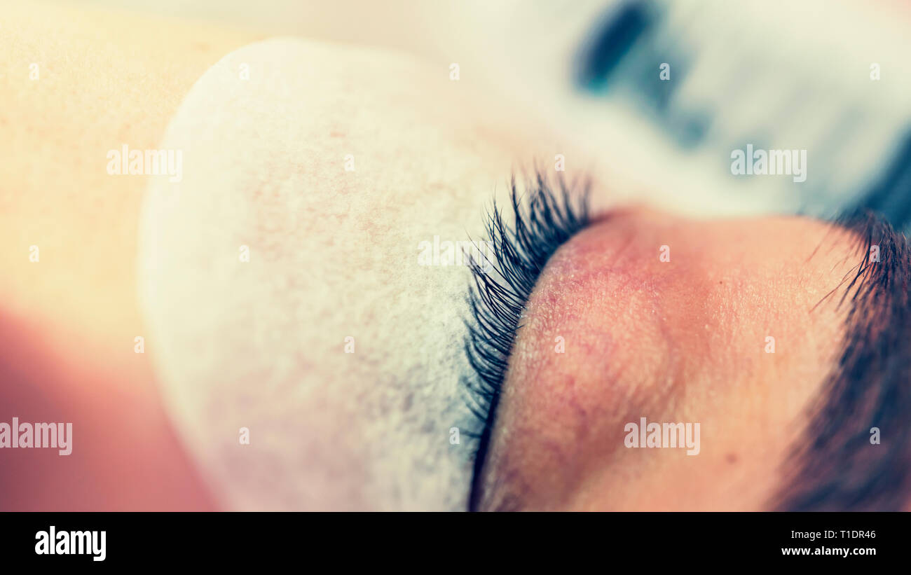 Eyelash extensions, closed eye, eyelashes, artificial eyelash ...
