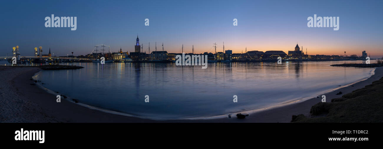 Kampen, Netherlands - February 27, 2019: Panorama of the monumental ...