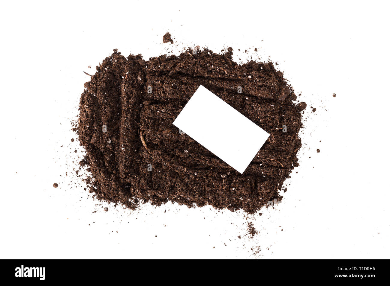 Soil or dirt section isolated on white background Stock Photo - Alamy