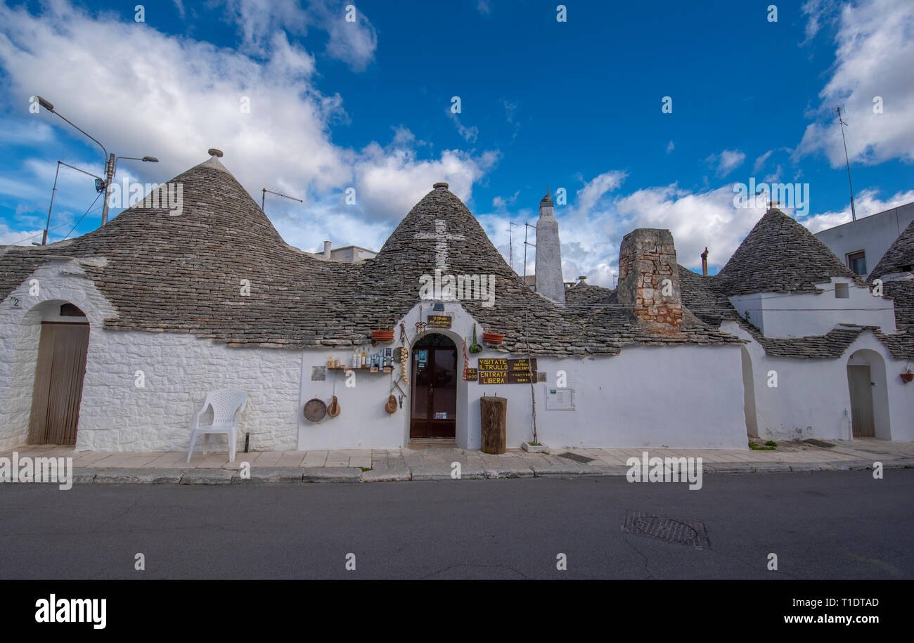 ALBEROBELLO, PUGLIA, ITALY - view of Alberobello's famous Trulli, the ...