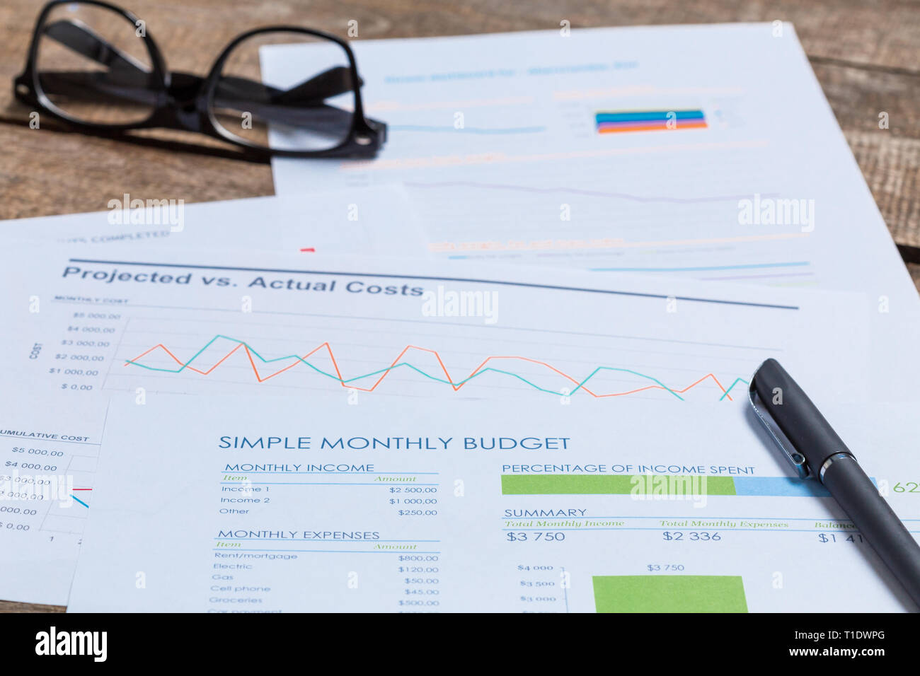 Showing business and financial report. Accounting Stock Photo - Alamy