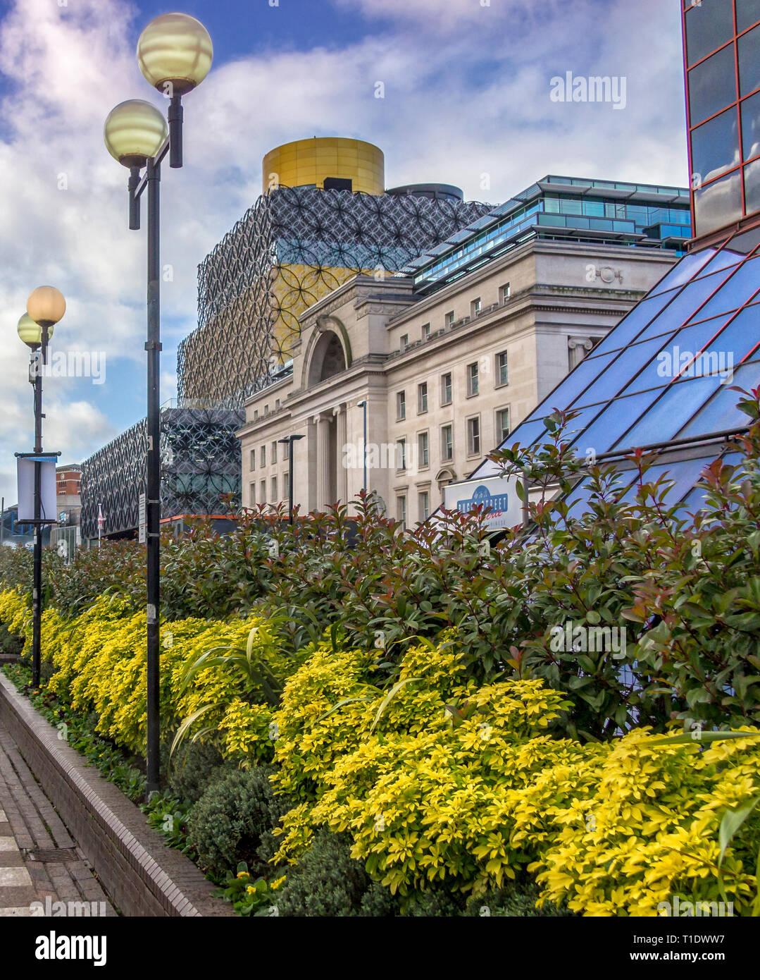 Birmingham library and Rep Theatre, Centenary Square, City Centre Stock ...