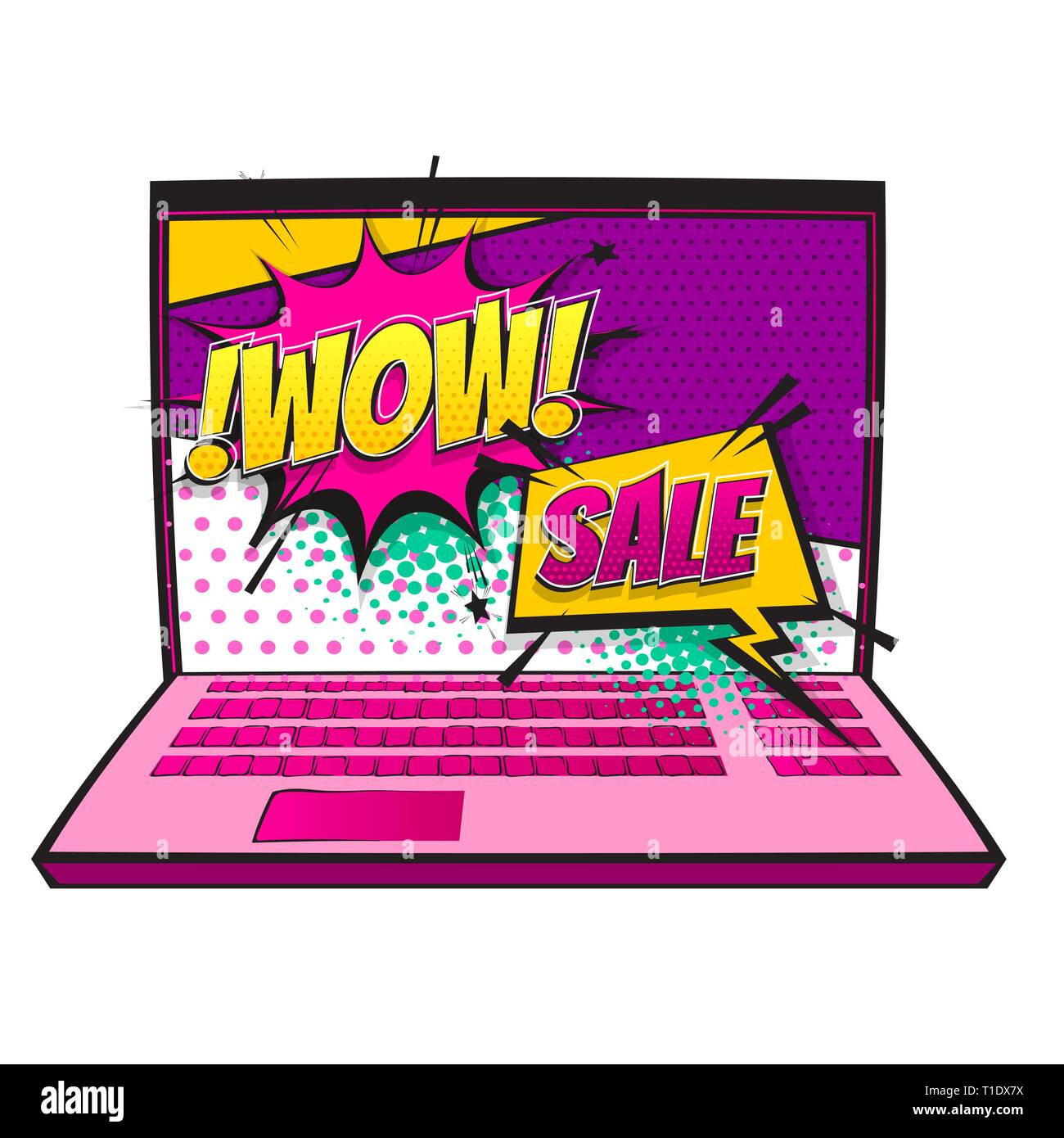 Cartoon laptop computer speech bubble hi-res stock photography and ...