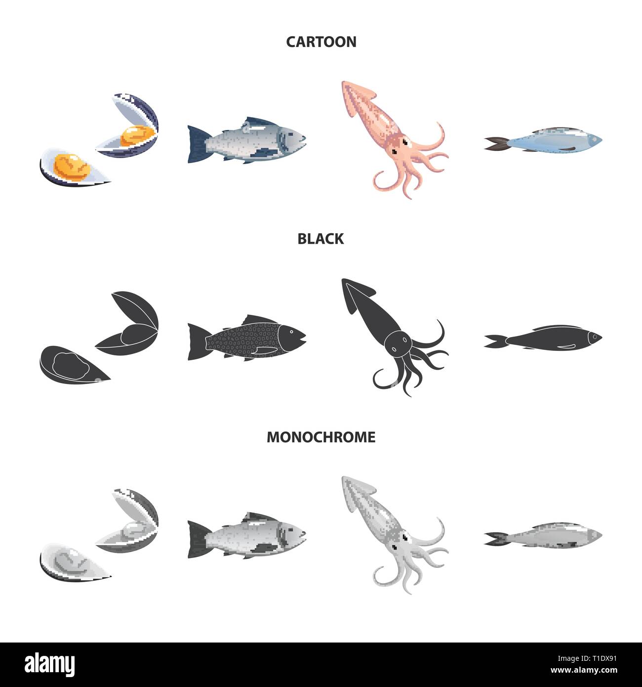 mussel,salmon,octopus,clam,fish,squid,shell,trout,tentacle,oyster ...