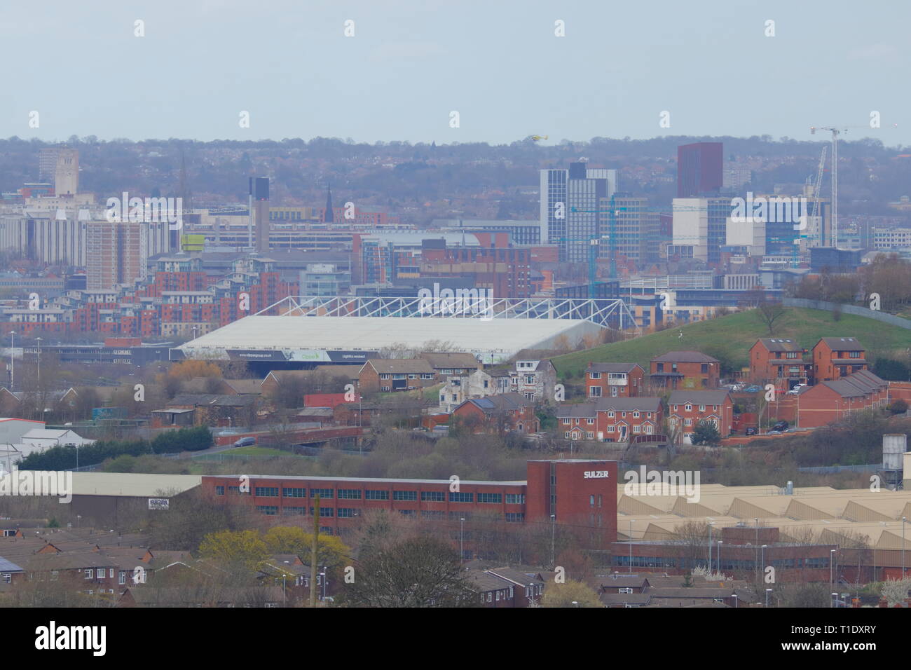 Leeds City Skyline viewed from Morley Stock Photo - Alamy