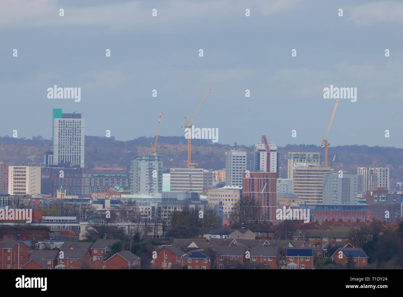Leeds City Skyline viewed from Morley Stock Photo - Alamy