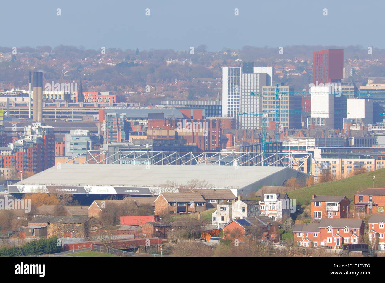 Leeds City Skyline viewed from Morley Stock Photo - Alamy