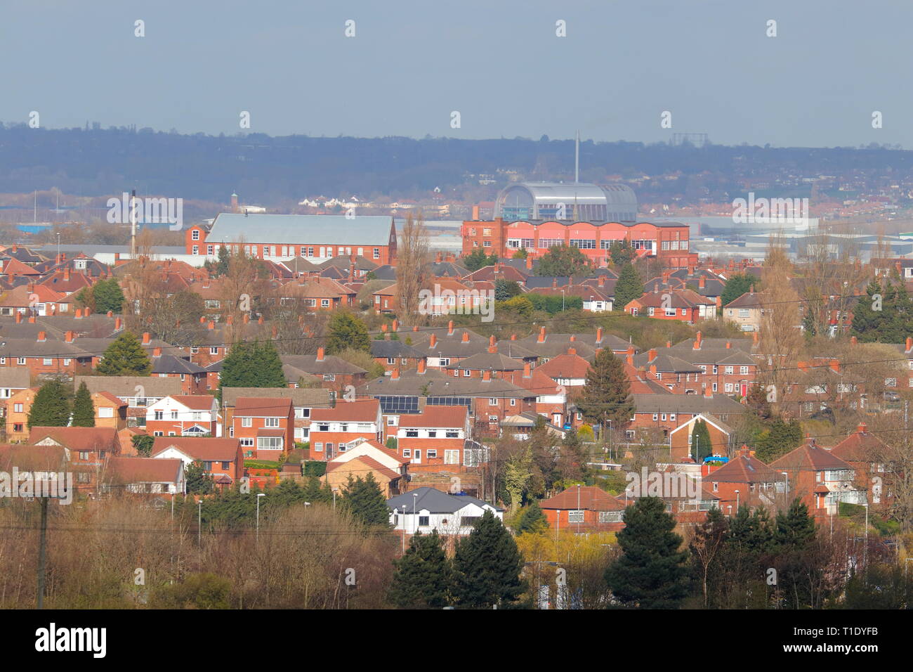 Leeds City Skyline viewed from Morley Stock Photo - Alamy