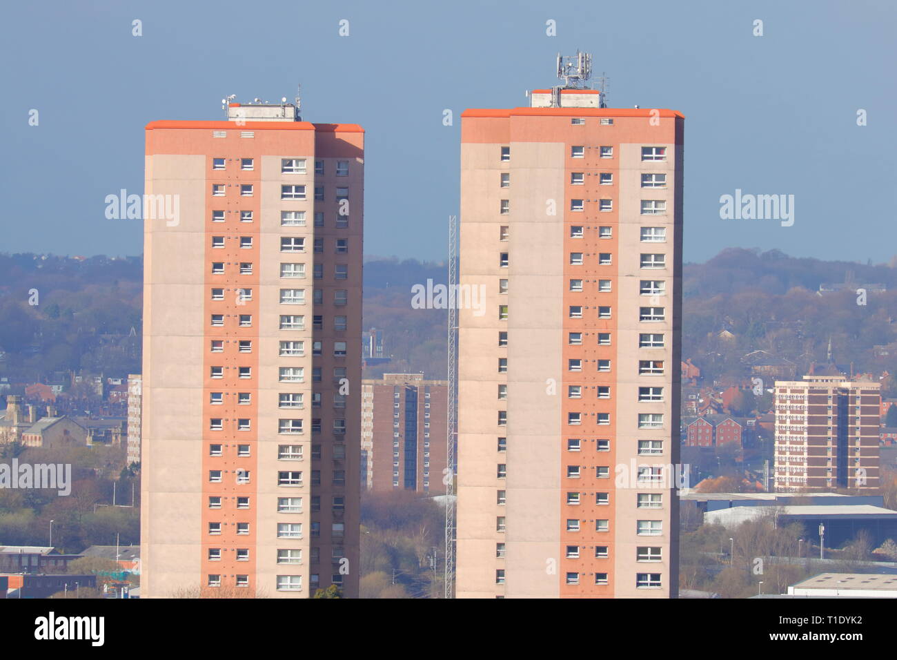Cottingley Towers high risfe flats in Leeds Stock Photo - Alamy