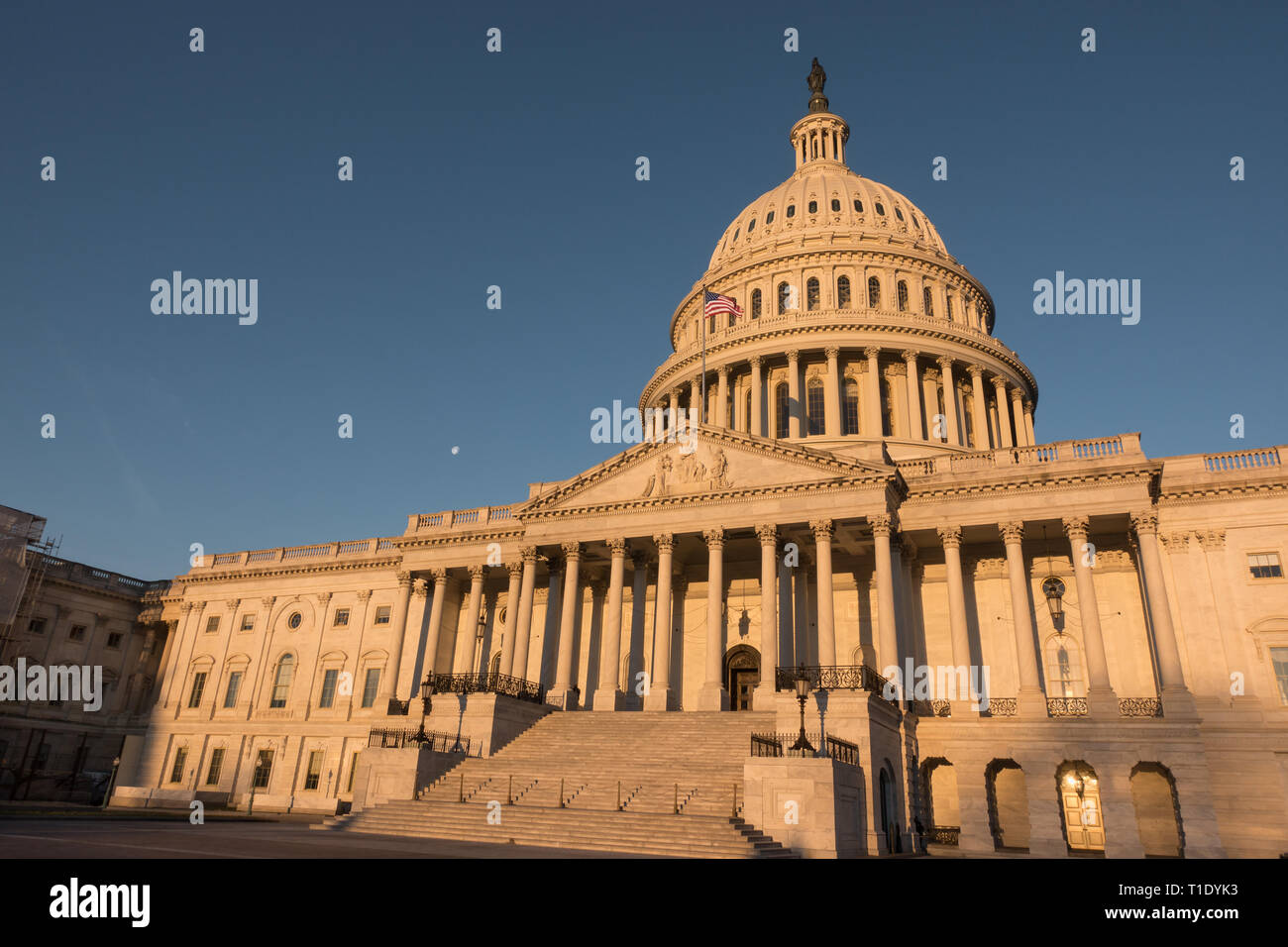 US Capitol; east front in early morning sun Stock Photo - Alamy