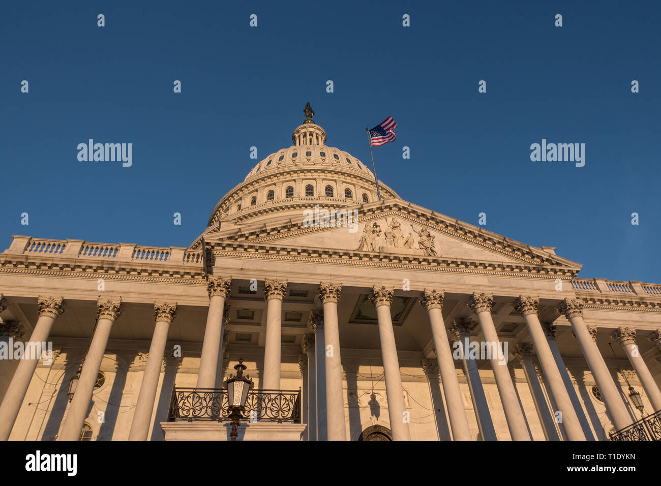 US Capitol; east front in early morning sun Stock Photo - Alamy
