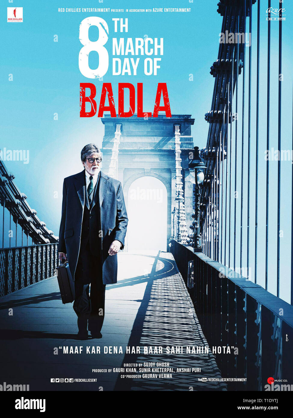 BADLA, Indian poster in English, Amitabh Bachchan, 2019. © Reliance ...