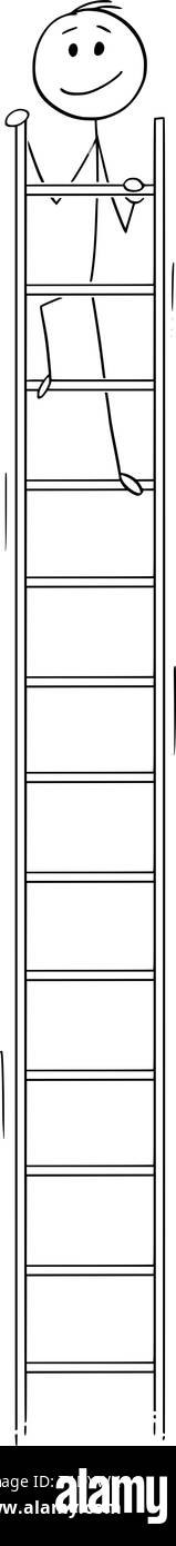 Cartoon stick figure drawing conceptual illustration of smiling happy ...