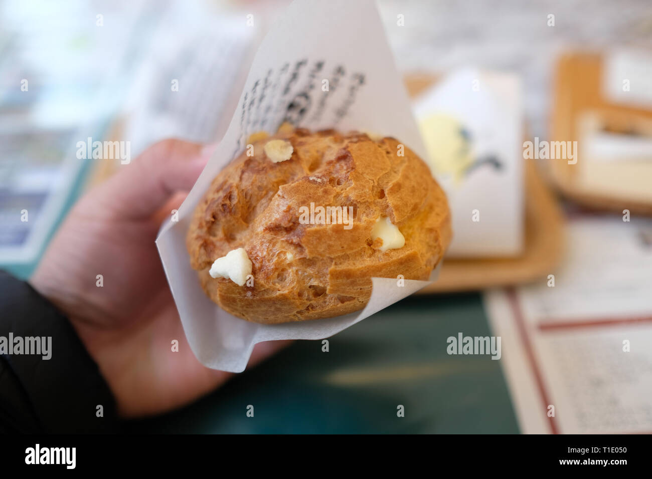 Sticky cream puff in Takahashi bokujō, Hokkaido, Japan Stock Photo - Alamy