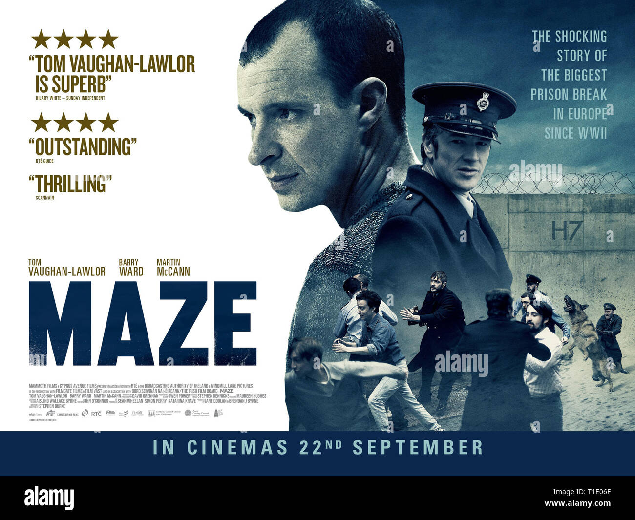 MAZE, British poster, top from left: Tom Vaughan-Lawlor, Barry Ward ...