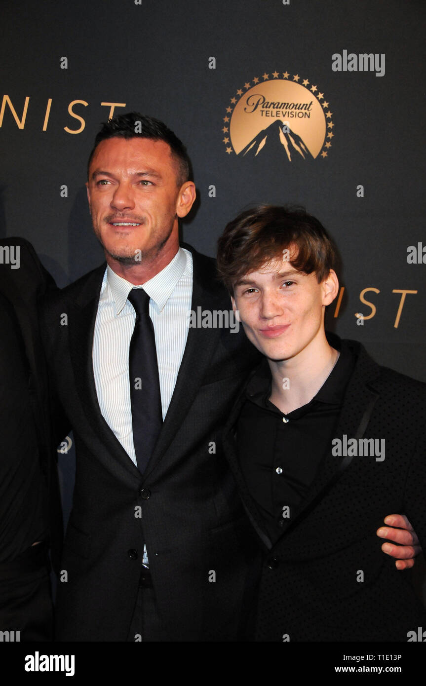 LOS ANGELES, CA - JANUARY 11: Actor Luke Evans and actor Matt Lintz ...