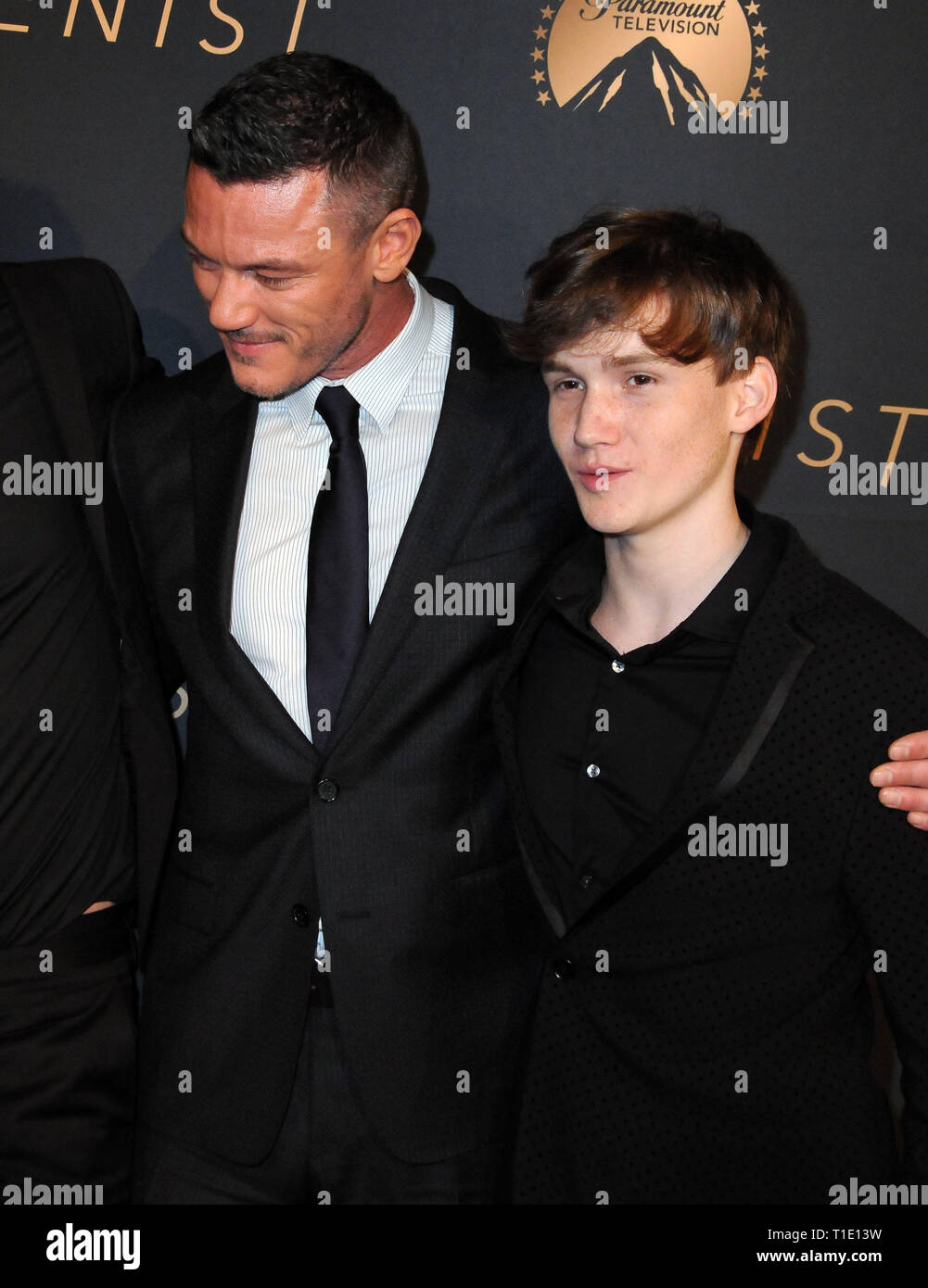LOS ANGELES, CA - JANUARY 11: Actor Luke Evans and actor Matt Lintz ...