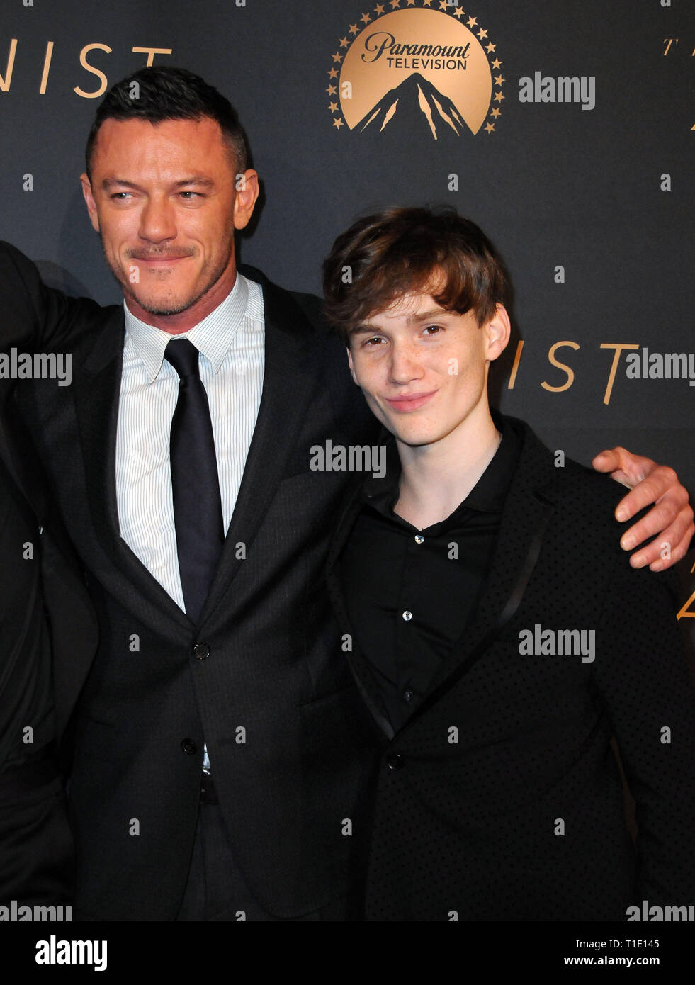 LOS ANGELES, CA - JANUARY 11: Actor Luke Evans and actor Matt Lintz ...