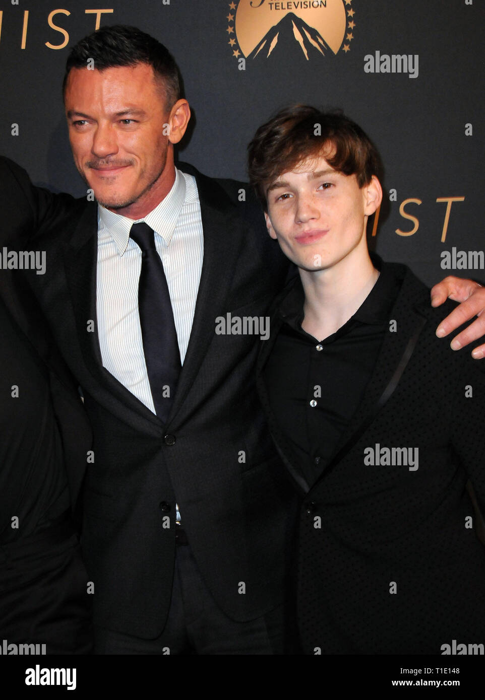 LOS ANGELES, CA - JANUARY 11: Actor Luke Evans and actor Matt Lintz ...