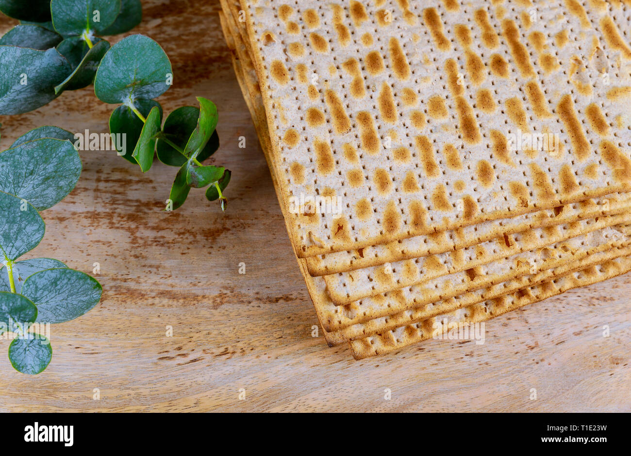 Jewish pesah celebration concept jewish holiday passover matzot Stock ...