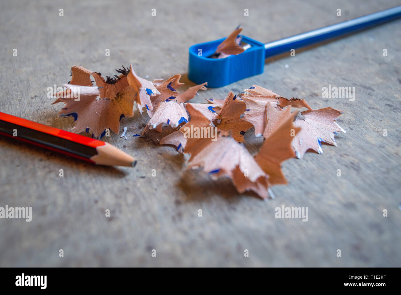 Pencil sharpening shaving hi-res stock photography and images - Alamy