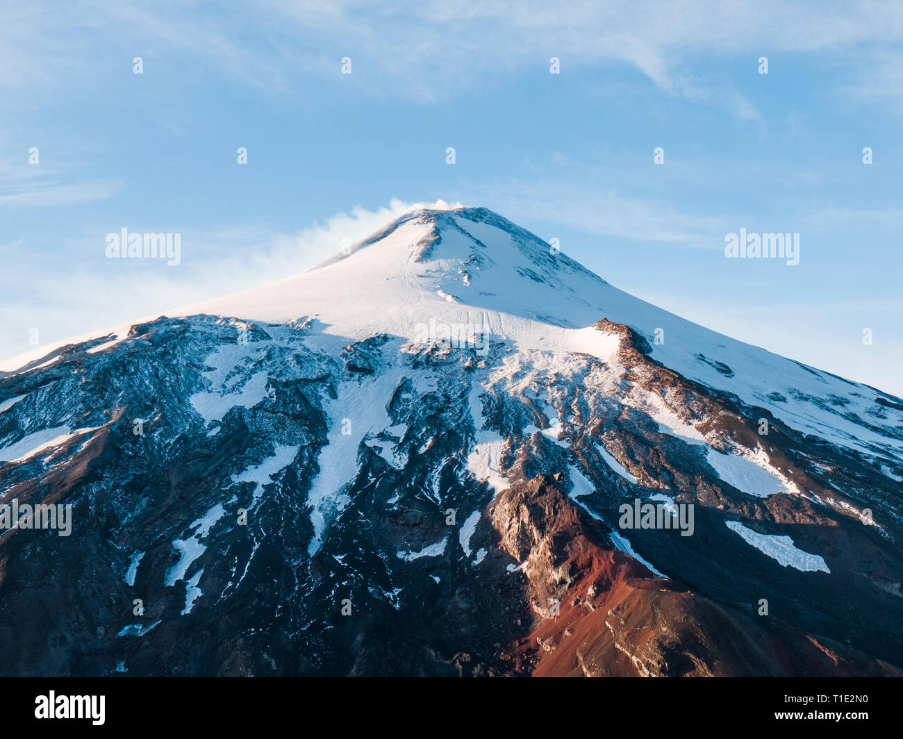 Snowy Volcano in Pucón, Chile Stock Photo - Alamy