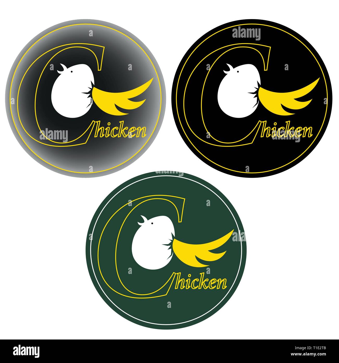 chicken and egg in letter c and lettering chicken logo Stock Vector ...