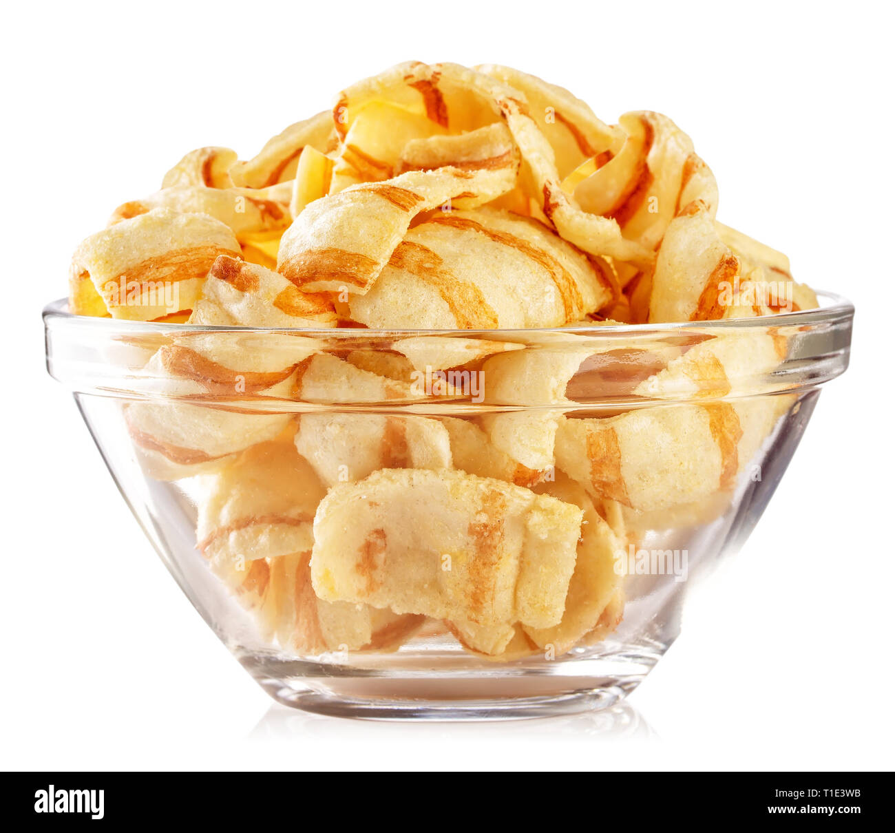 Chips in transparent plate Stock Photo - Alamy
