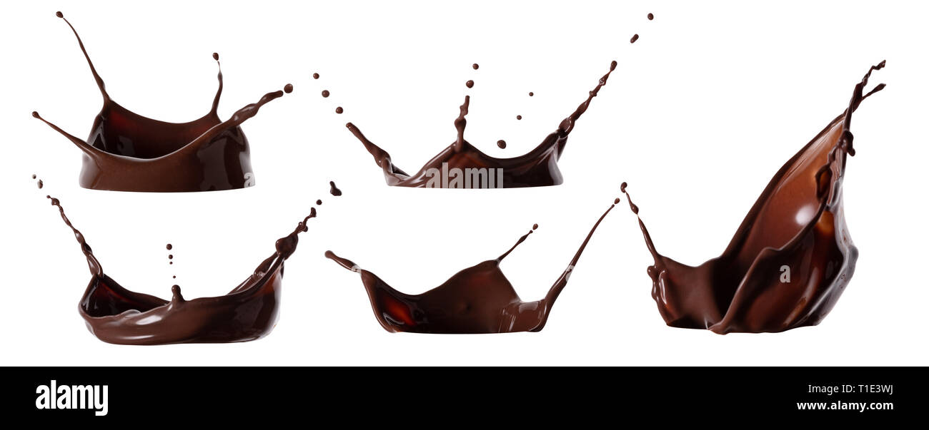 Chocolate splash isolated on white background Stock Photo - Alamy