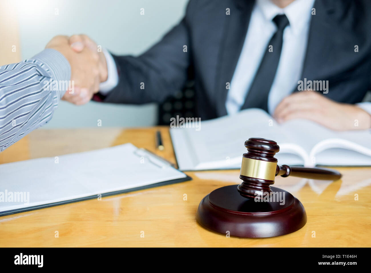 Law and Legal concept, Consultation between attorneys and clients ...