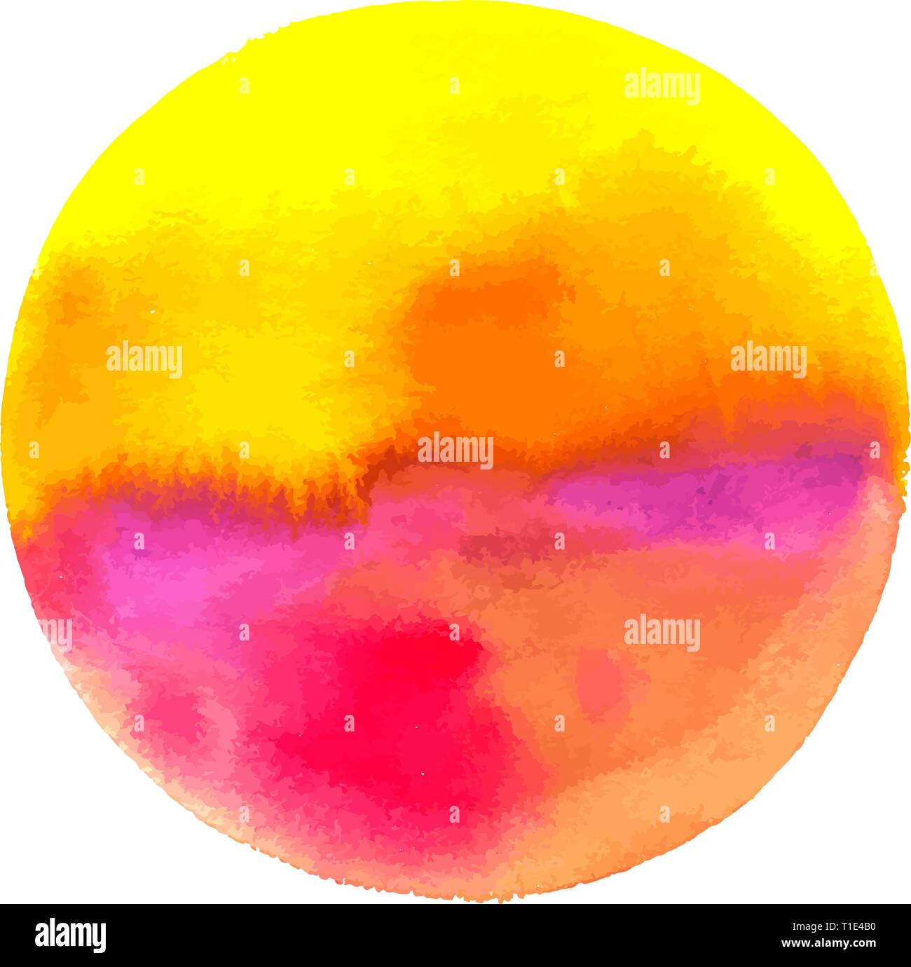 An abstract artistic yellow and red colourful watercolour background ...
