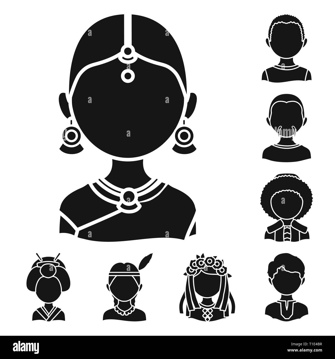 Vector design of person and culture sign. Set of person and race stock ...