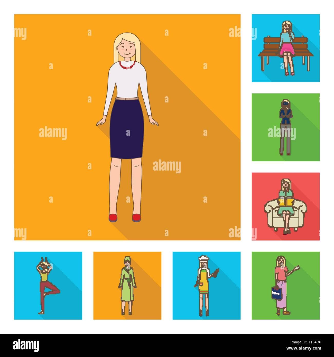 Isolated object of woman and body sign. Set of woman and style stock ...