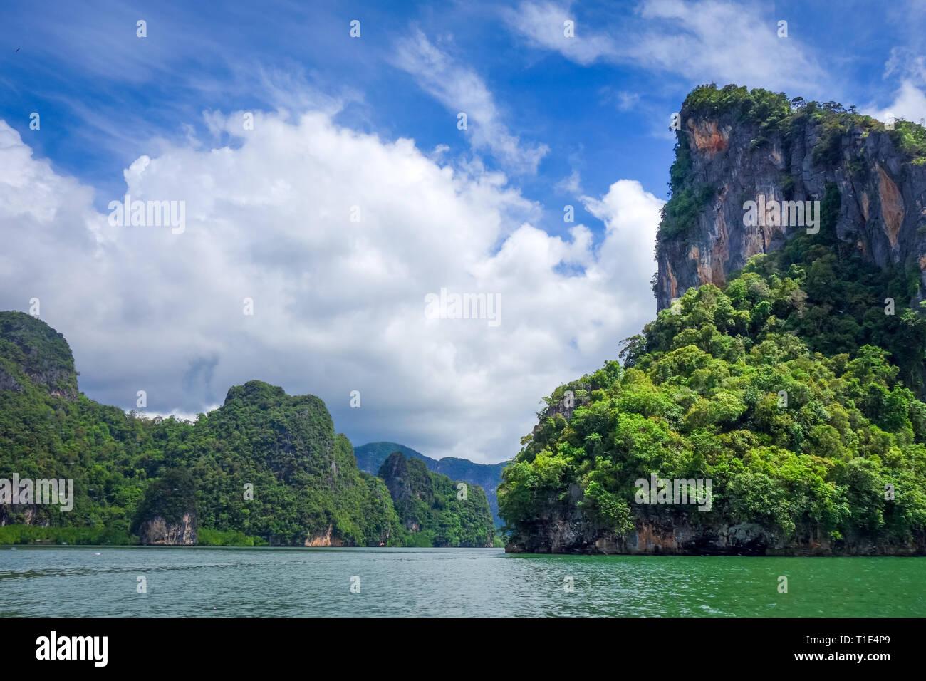 Phang Nga Bay limestone cliffs in Thailand Stock Photo - Alamy
