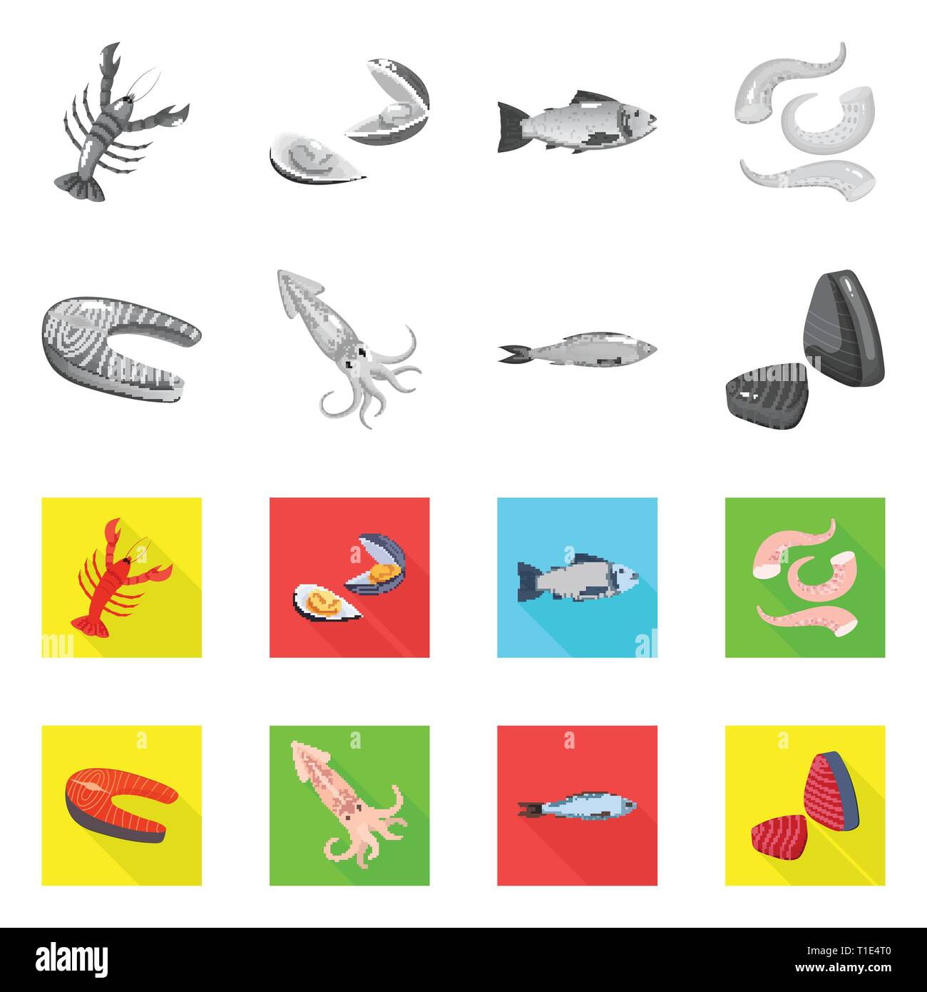 lobster,mussel,salmon,octopus,crayfish,clam,fish,squid,meat,shell,trout ...