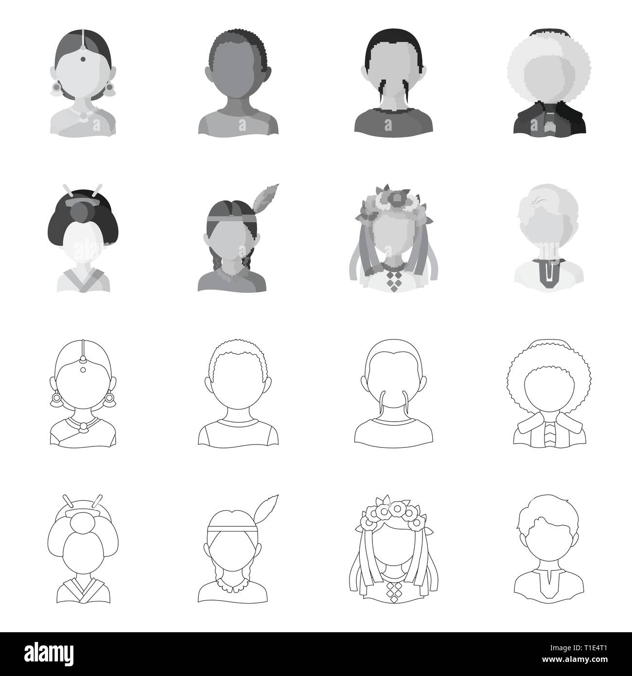 Vector illustration of imitator and resident icon. Collection of ...