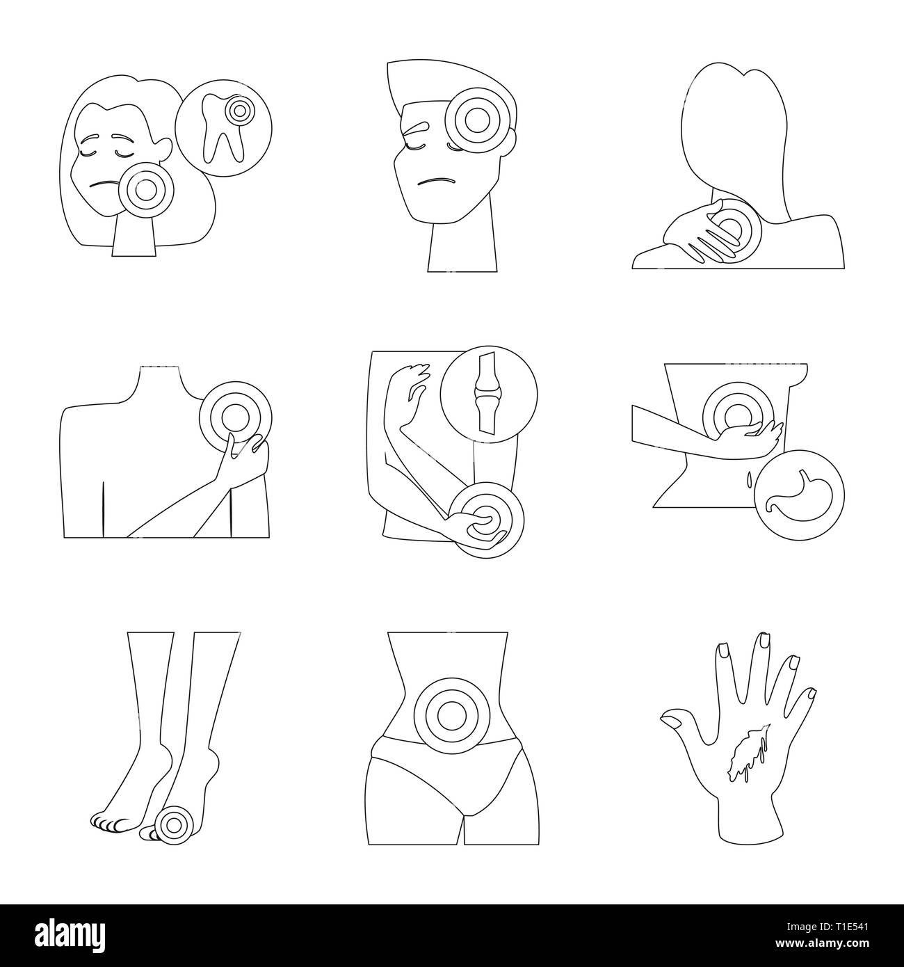 Vector illustration of bone and inflammation logo. Set of bone and ...