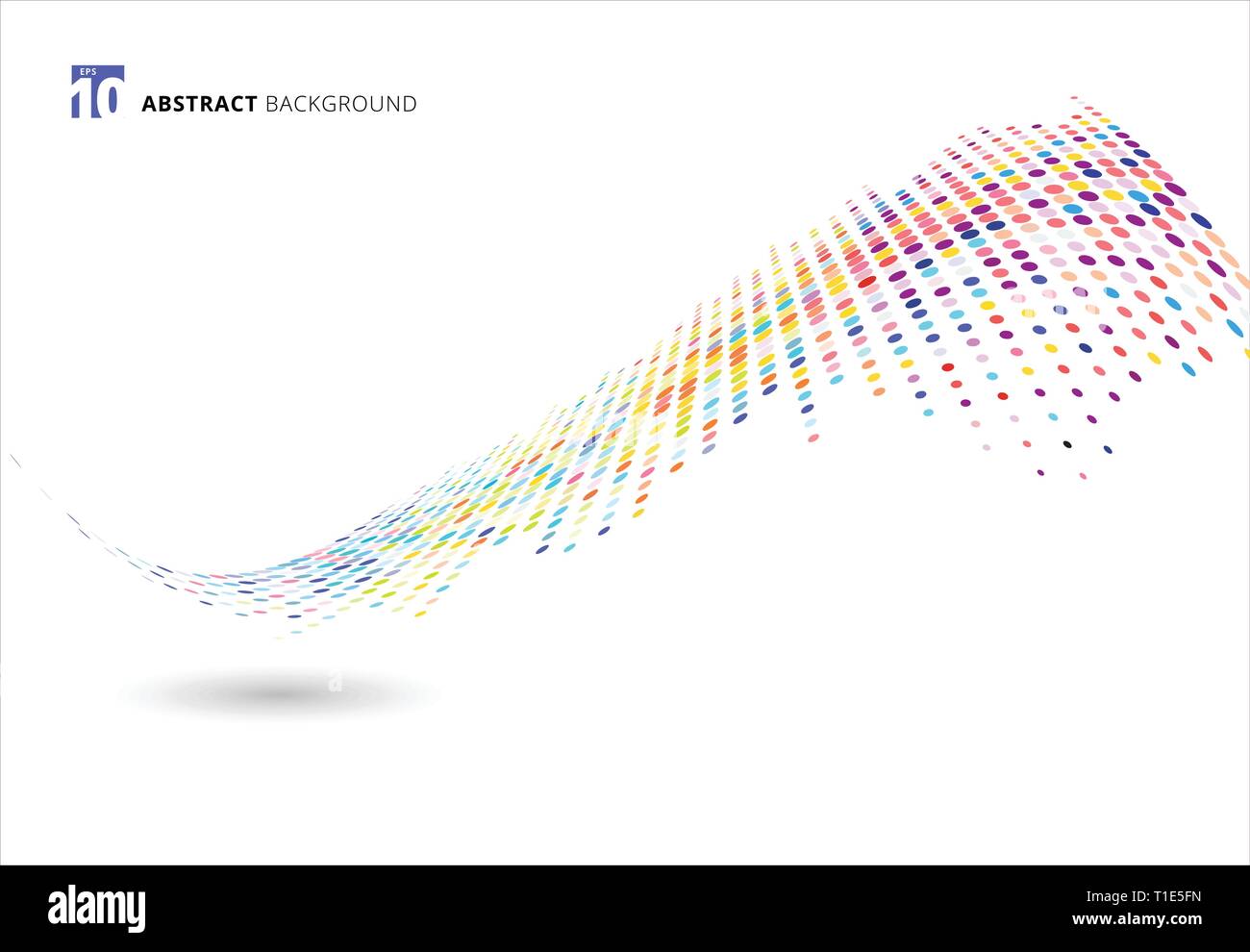 Abstract Elements Colorful Halftone Texture Dots Pattern Wave Or Distort Isolated On White