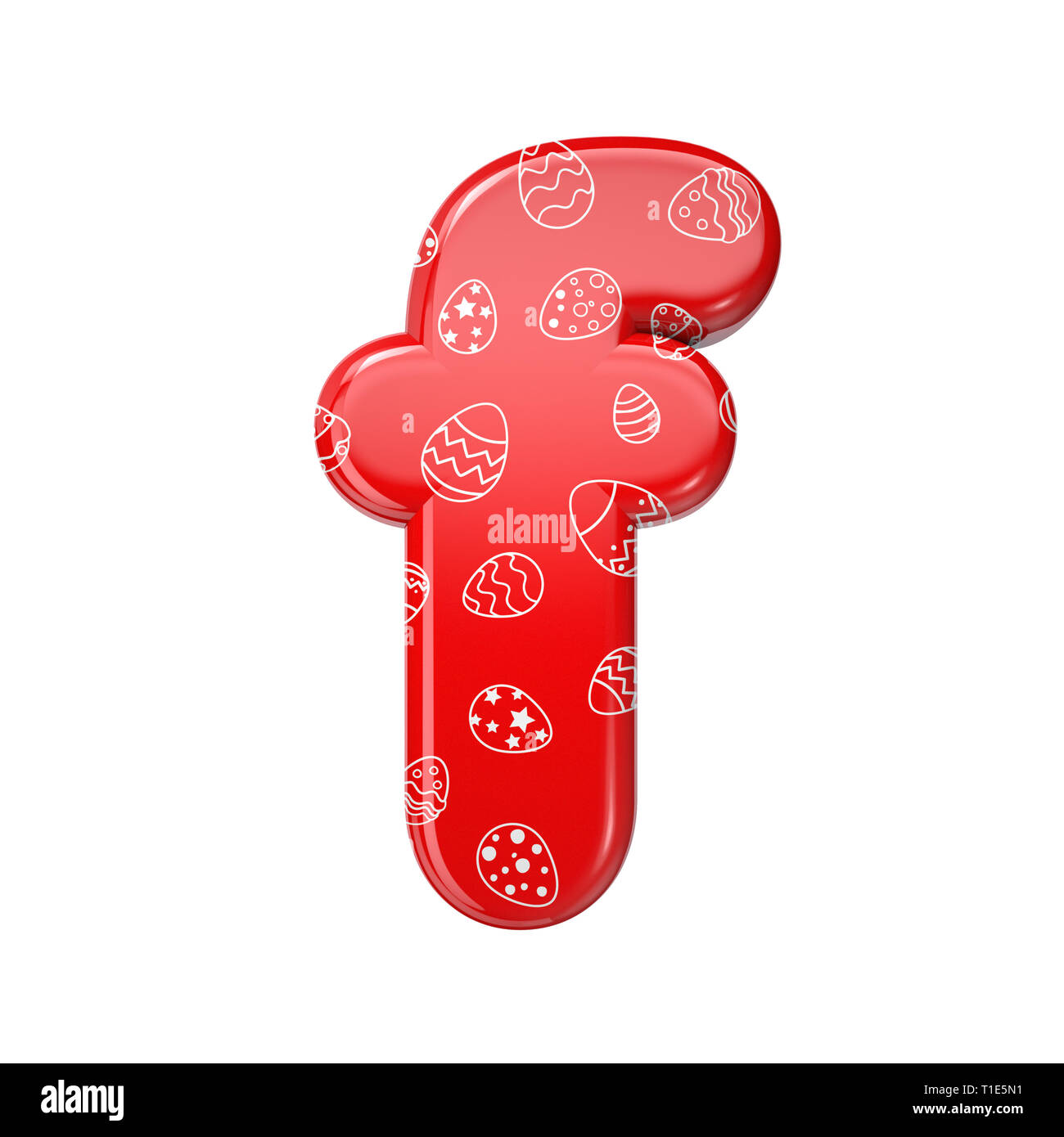 Easter egg letter F - Lowercase 3d red and white celebration font ...