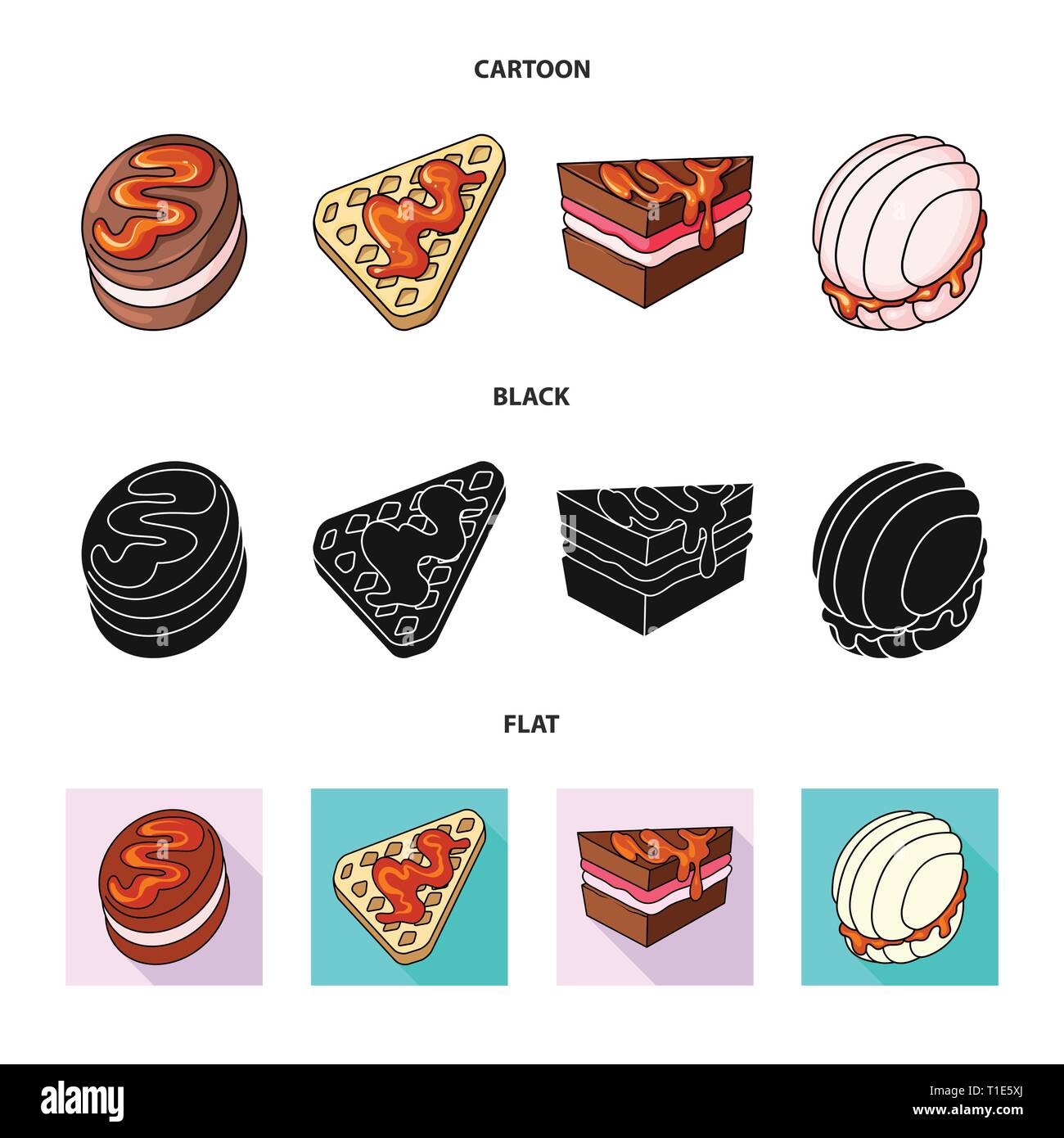 Vector design of confectionery and culinary logo. Collection of ...