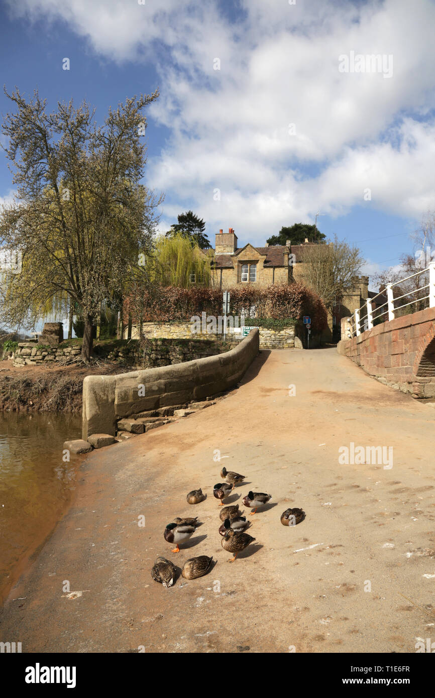 The slipway at Arley on the river Severn in Worcestershire, England,UK ...
