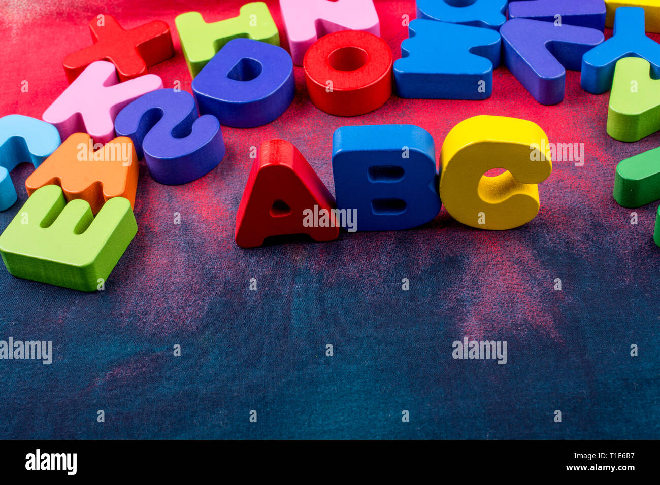 Colorful ABC Letters of Alphabet made of wood Stock Photo - Alamy