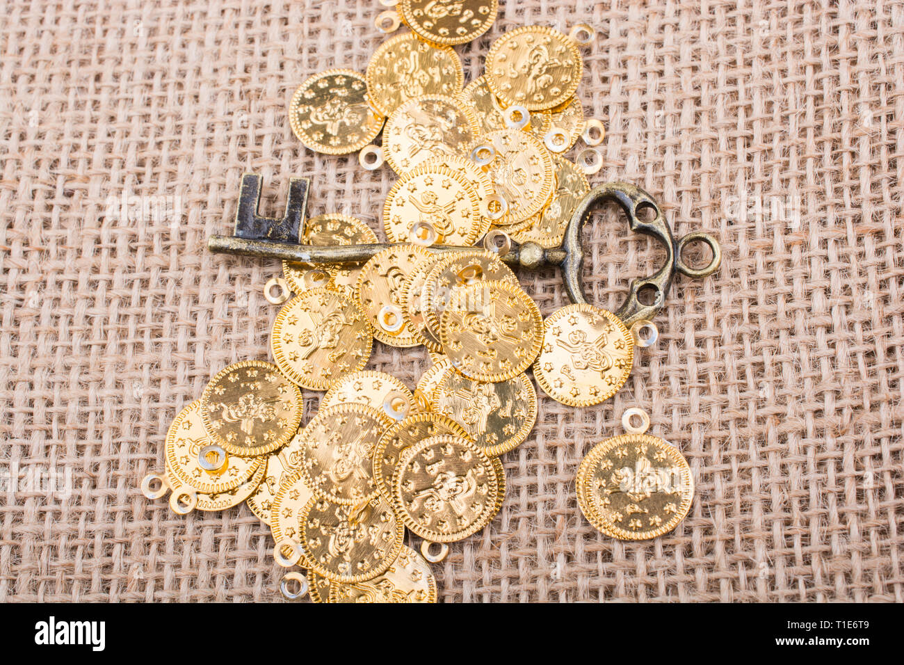 Golden antique key isolated over hi-res stock photography and images ...
