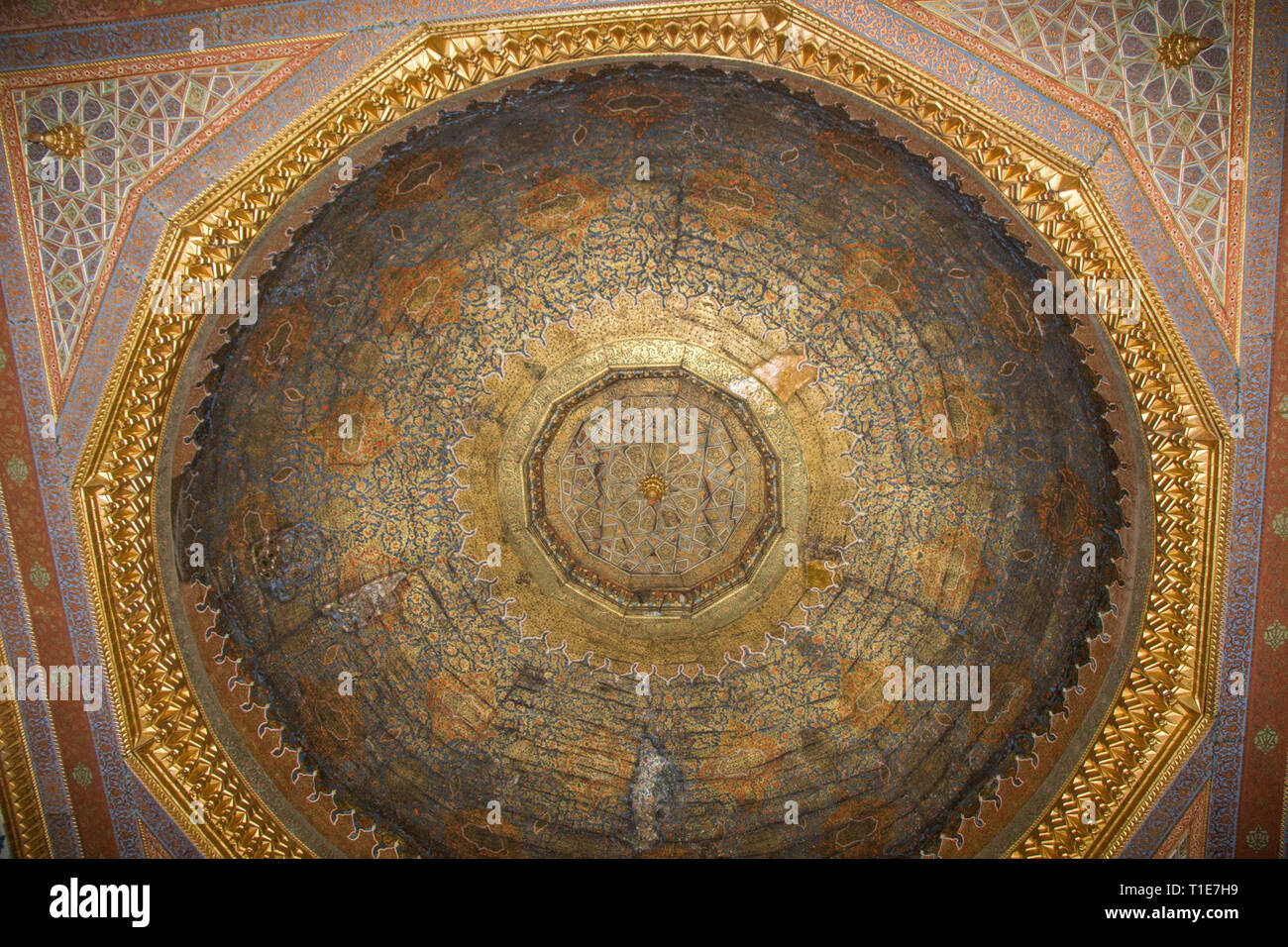Inner view of dome in Ottoman architecture in, Istanbul, Turkey Stock ...