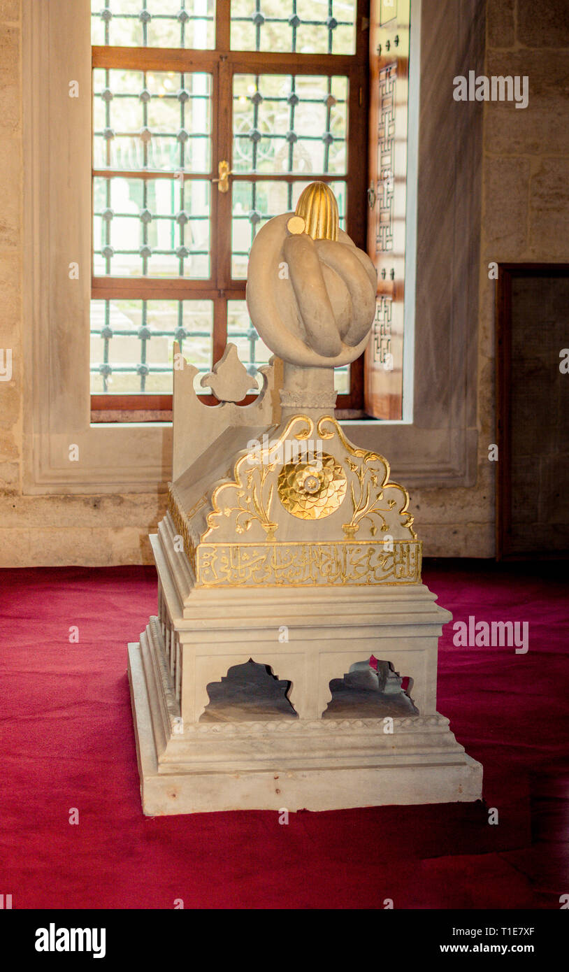 Ottoman style decorative art in marble tomb in cemetery Stock Photo - Alamy