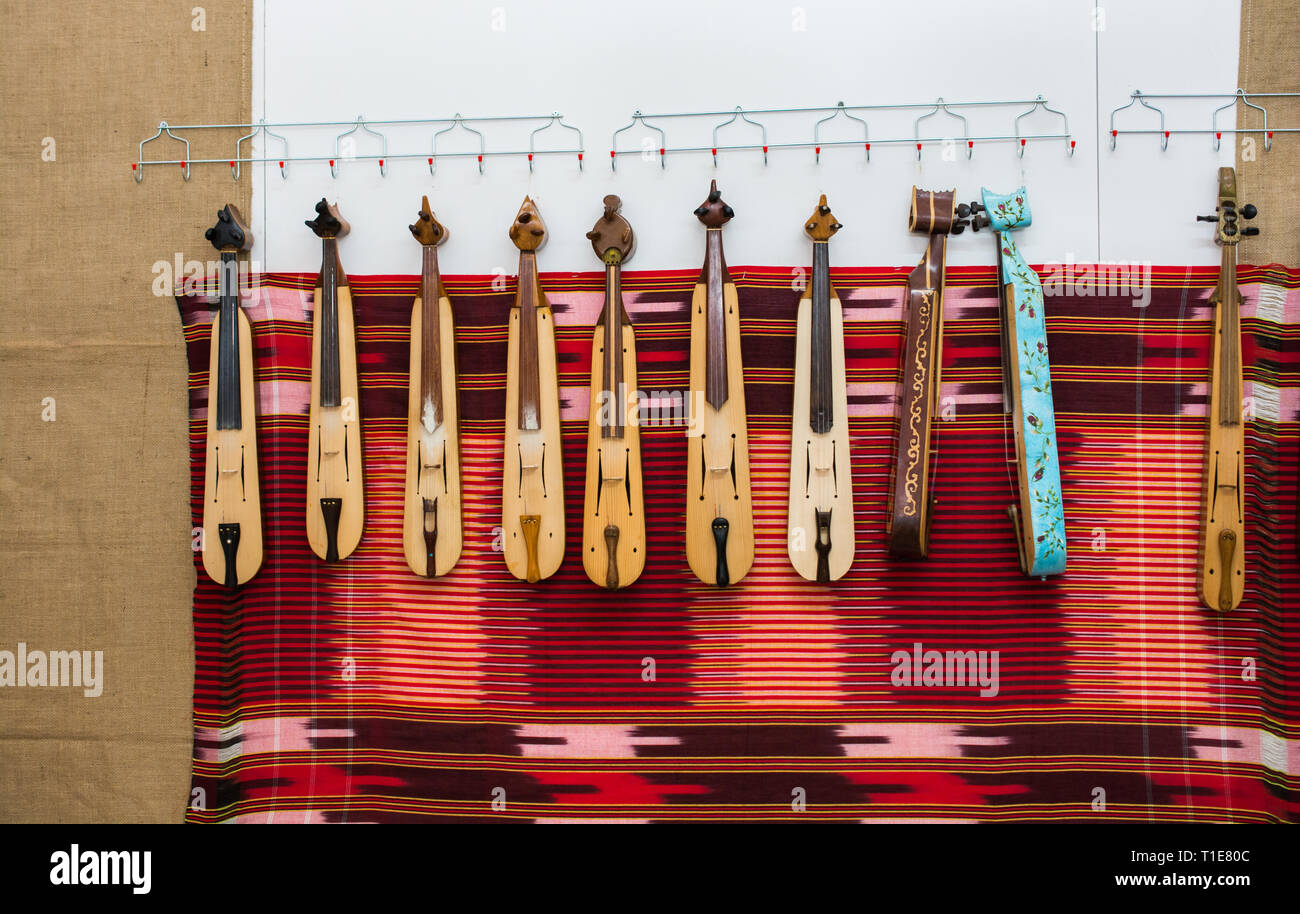 Set of models of musical instruments kemancha made of wood Stock Photo ...