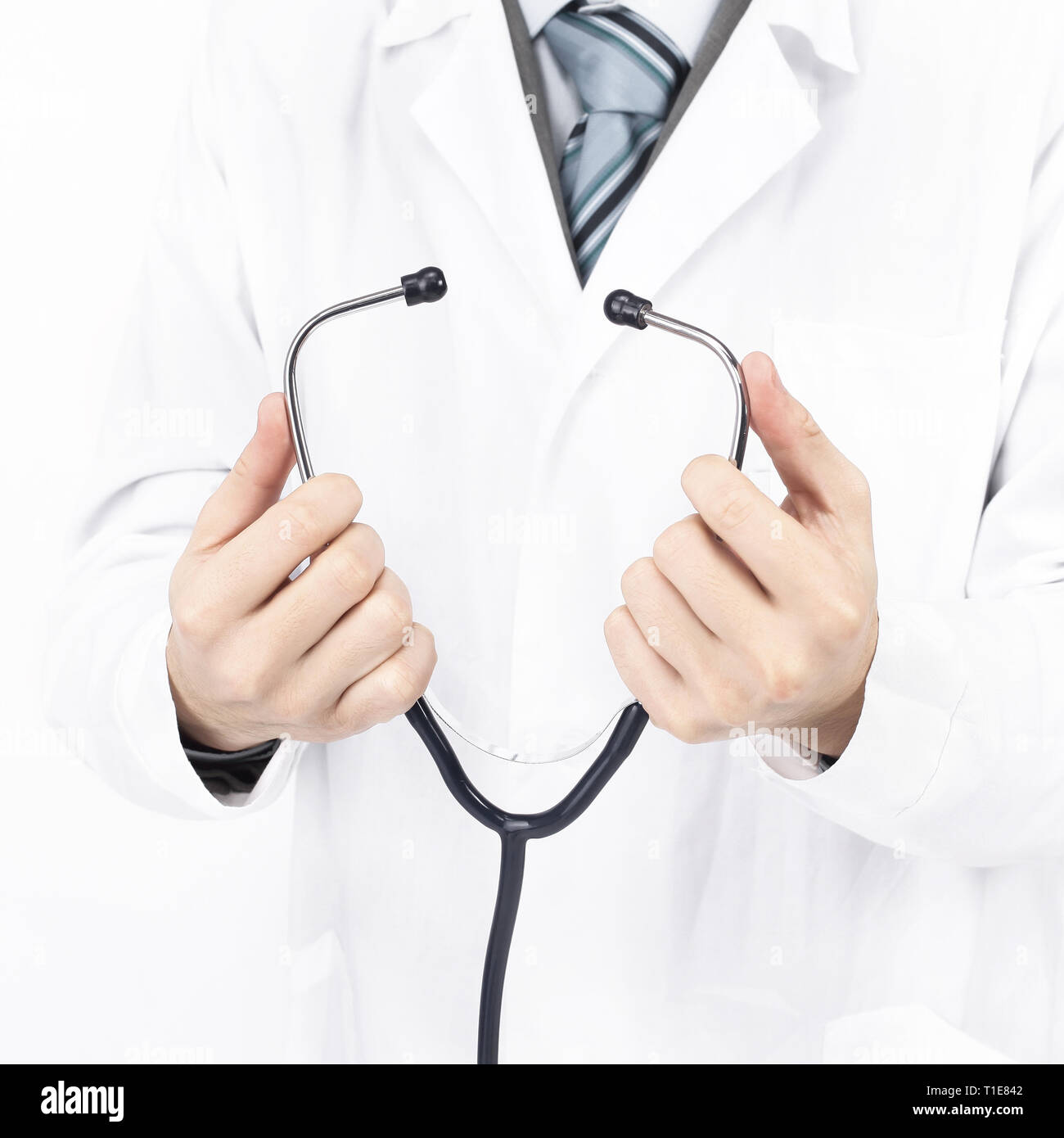 closeup.a medical practitioner holding a stethoscope Stock Photo - Alamy