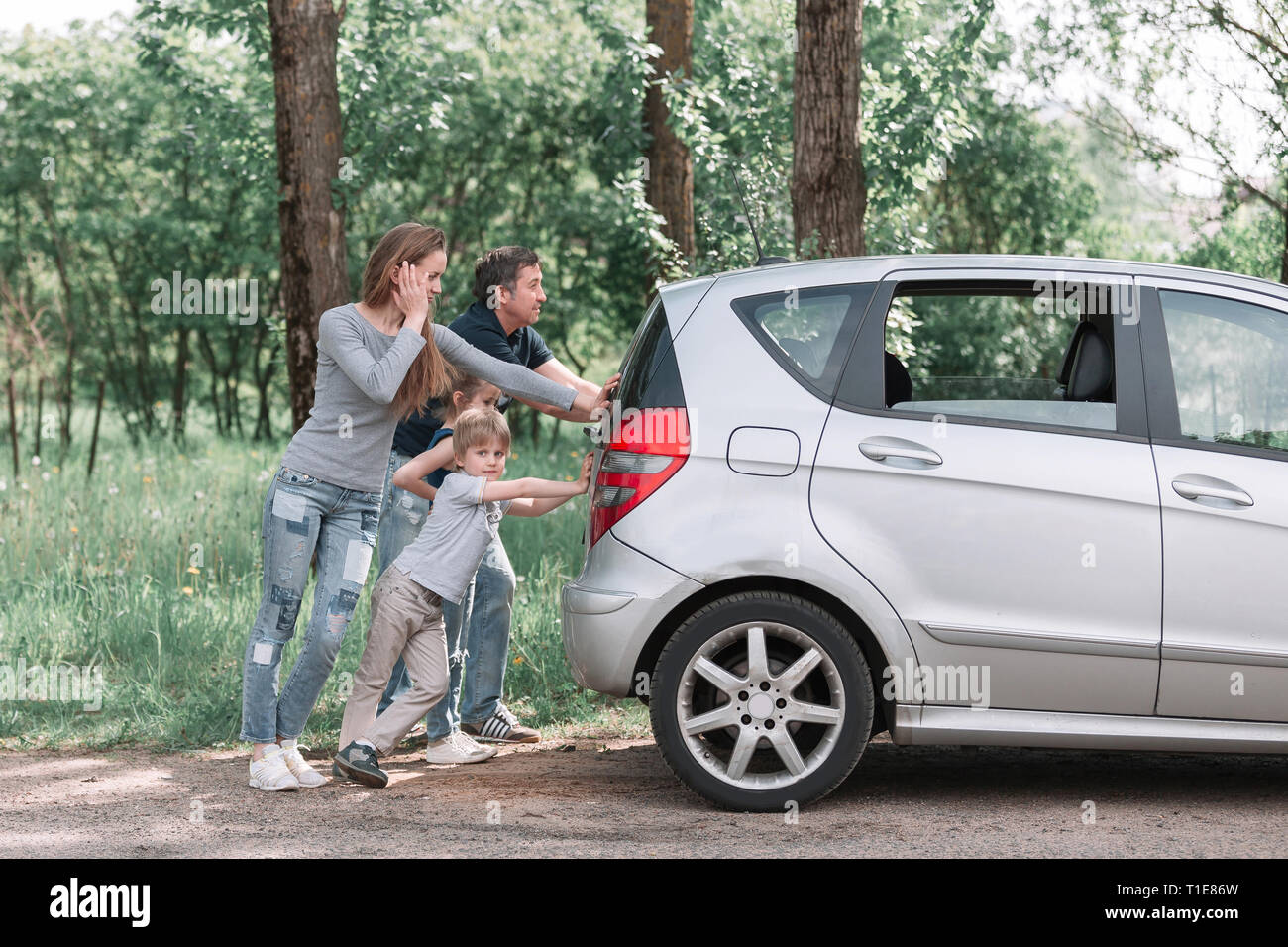 Pushing car convertible hi-res stock photography and images - Alamy