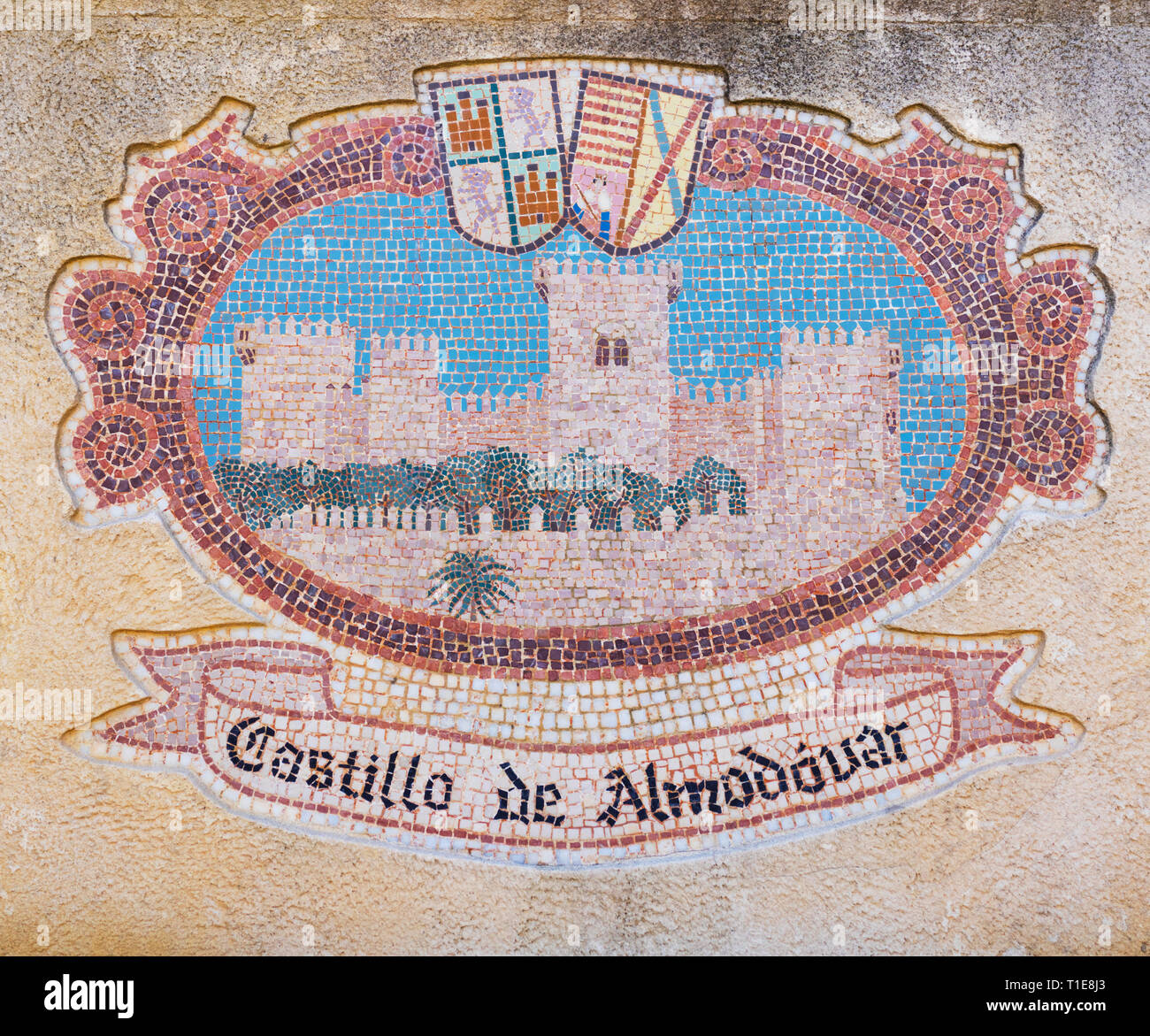 Almodovar del Rio, Cordoba Province, Spain. Almodovar castle. Mosaic ...